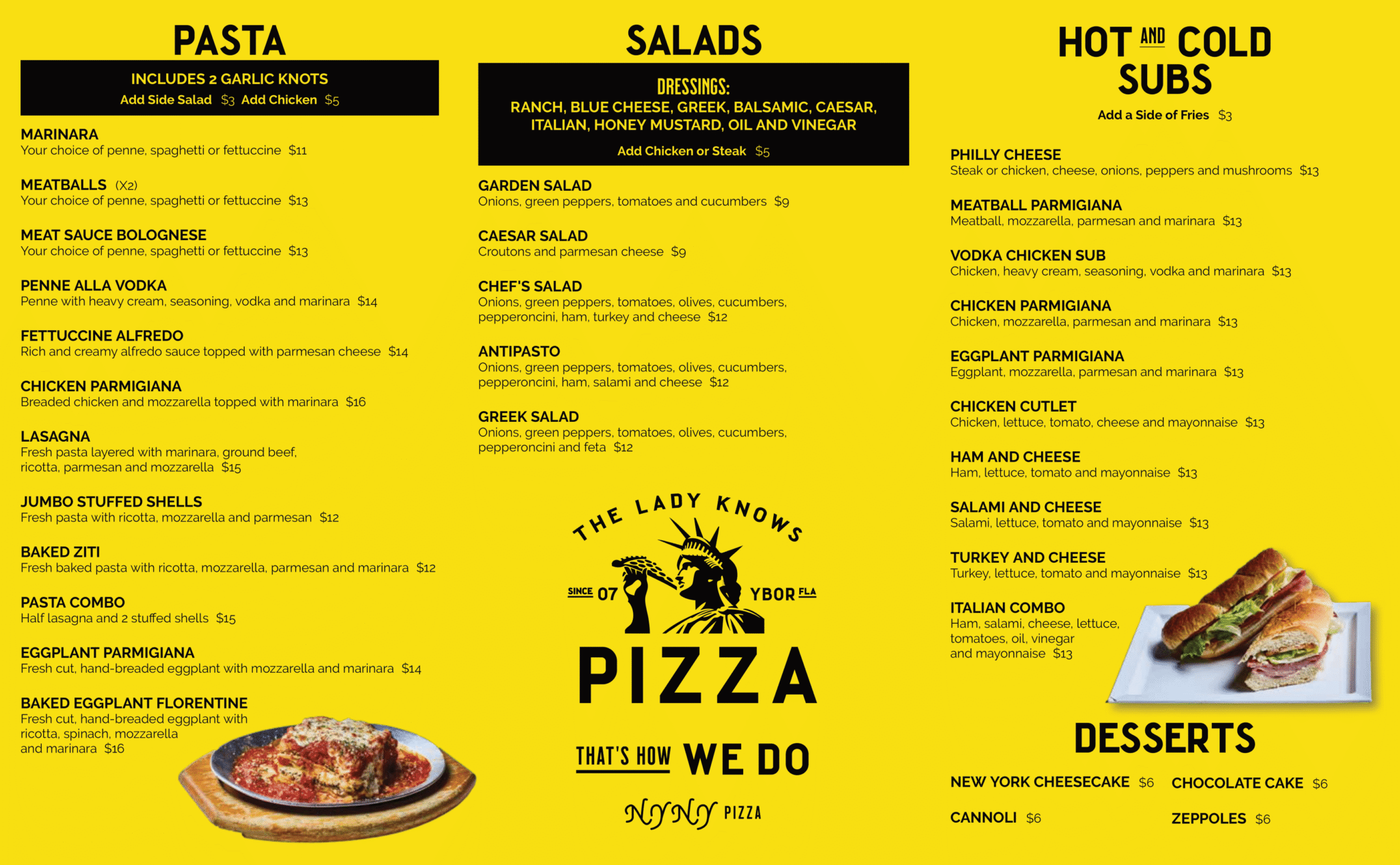 Menu New York New York Pizza | Pizza, Wings & More in Florida